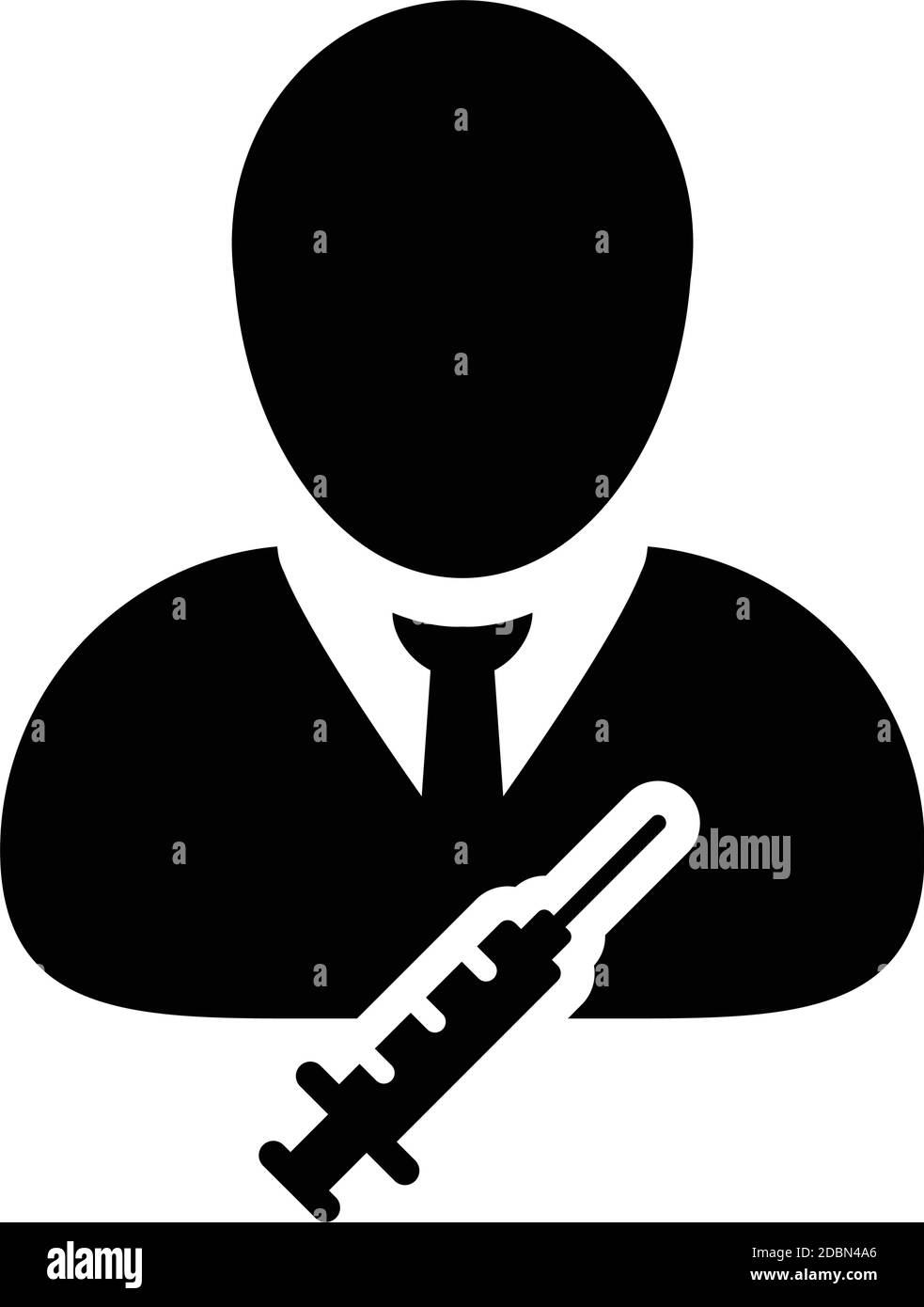 Health icon vector with vaccine syringe male user person profile avatar ...