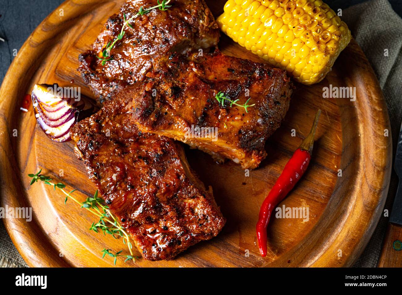 tender spare ribs from the grill Stock Photo - Alamy
