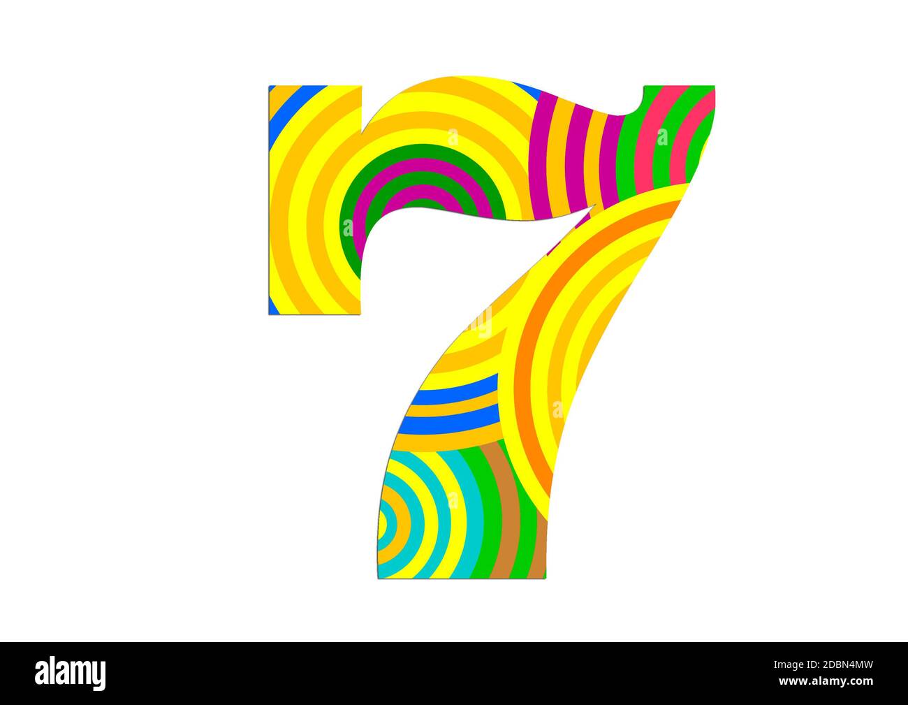 Beautifful numbers made of fun colorful circle pattern for decoration ...