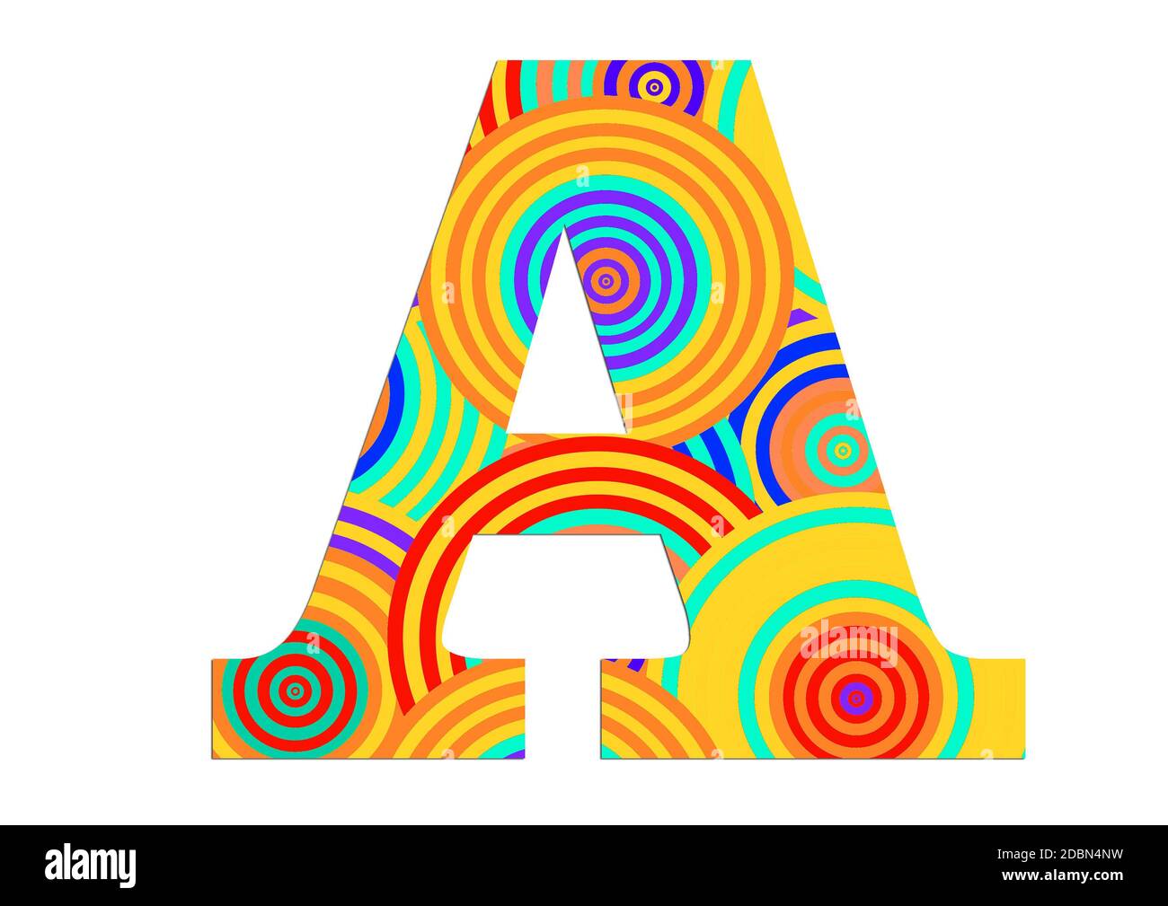 Alphabet made of fun colorful circle pattern for decoration Stock Photo ...
