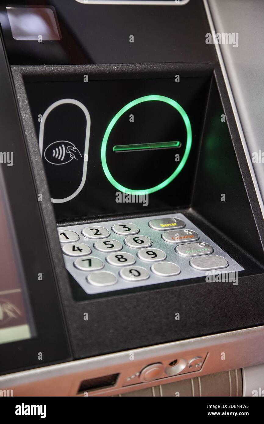 ATM keyboard, bank detail to withdraw money Stock Photo - Alamy