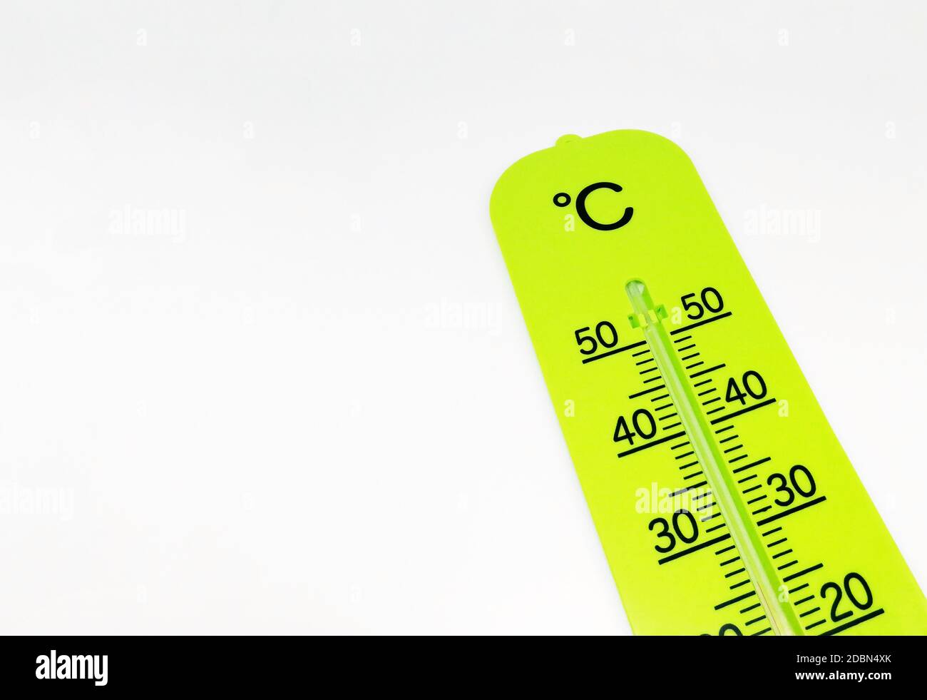 Isolated Celsius scale thermometer with white background and copy space ...