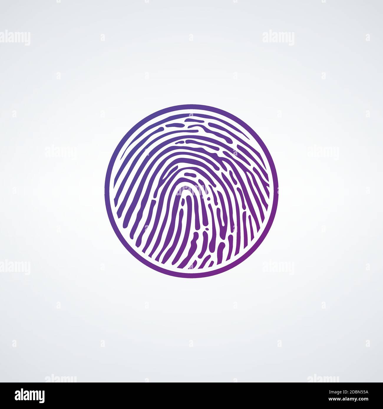 fingerprint circle icon, Stock vector illustration isolated on white ...