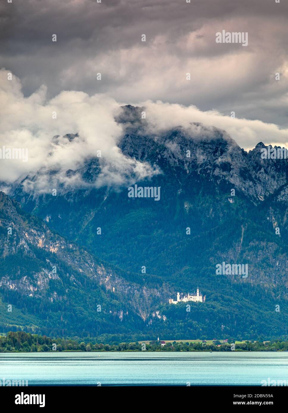 Dramatic clouds over lake Forggensee in Bavaria Stock Photo - Alamy
