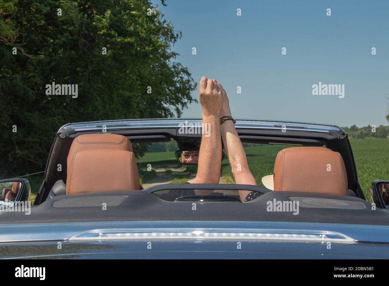 Old blue convertible car hi-res stock photography and images - Alamy