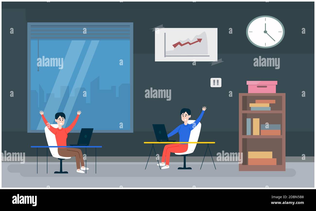 boys are working in office on their laptop Stock Photo - Alamy