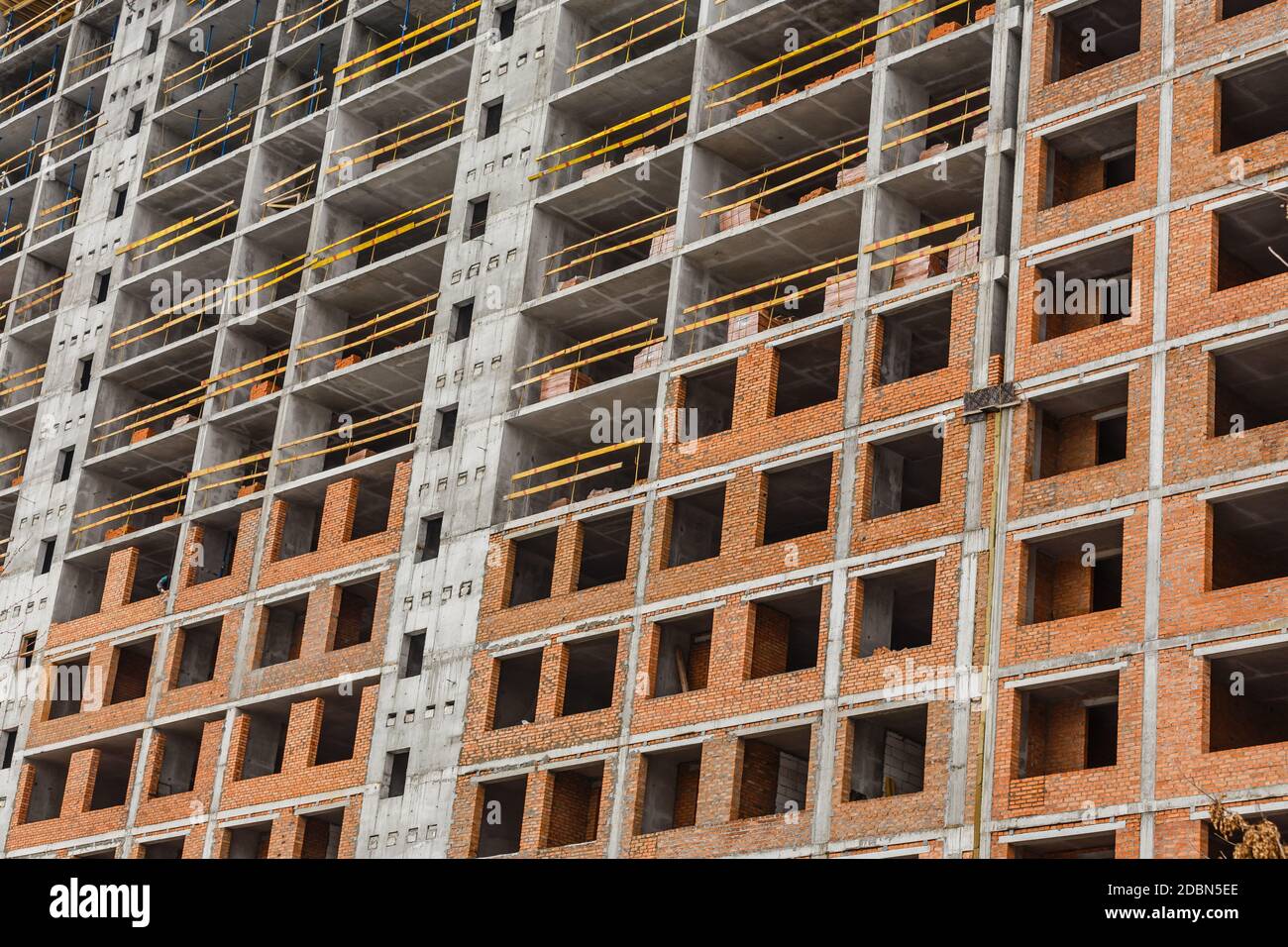 scaffolding on a building wall. building getting a new paint Stock ...
