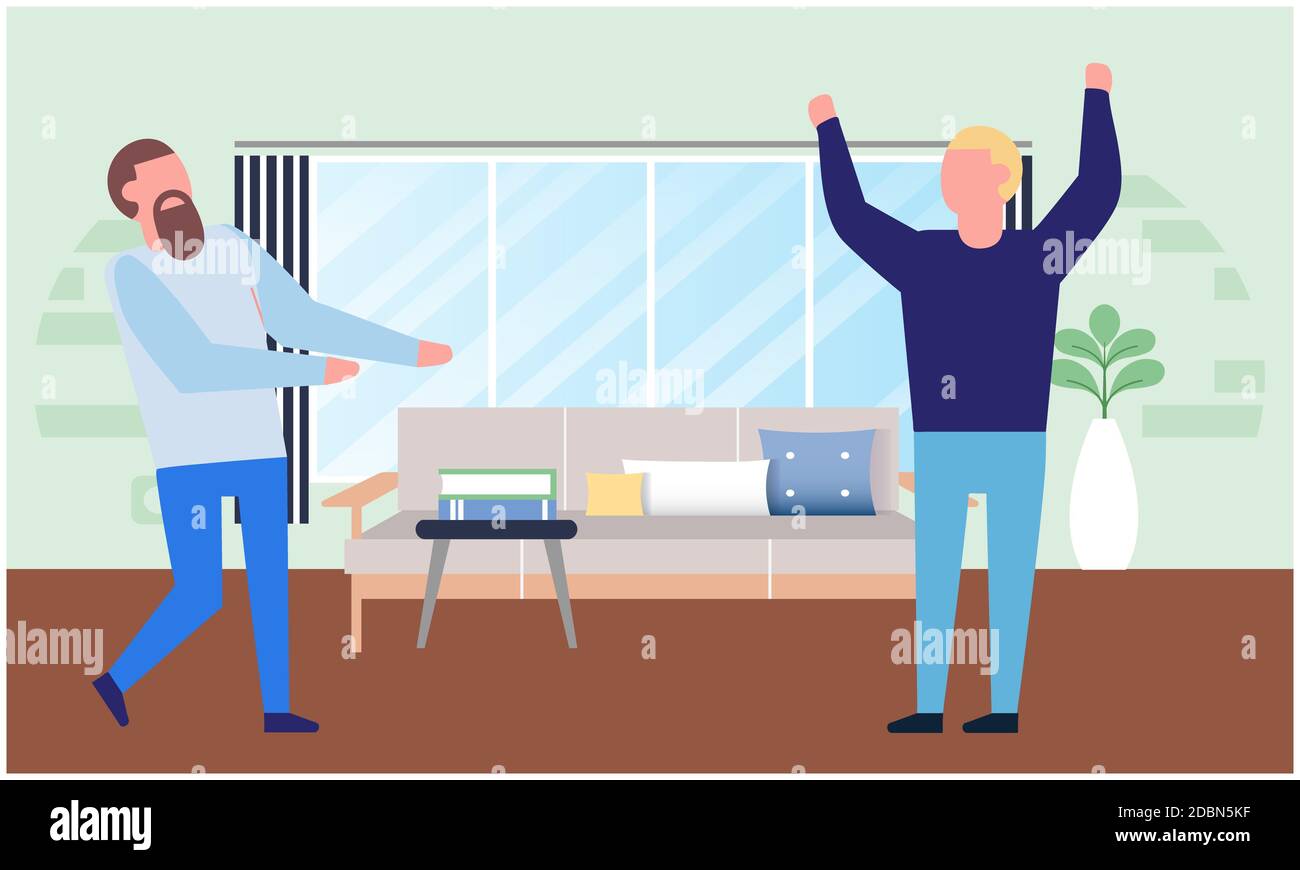 boys are dancing at home and playing together Stock Photo - Alamy