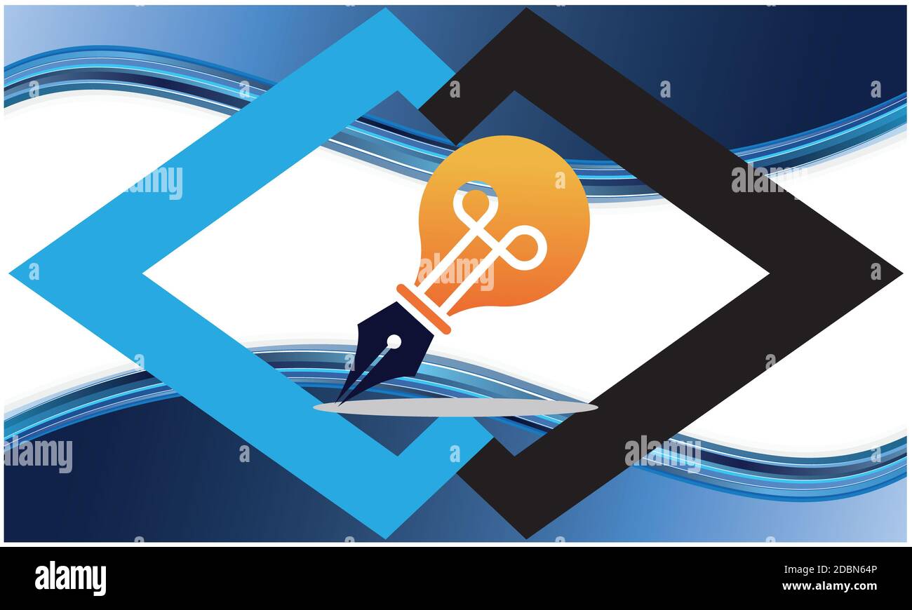 an idea has been drawing by a fountain pen tip in both sides Stock ...