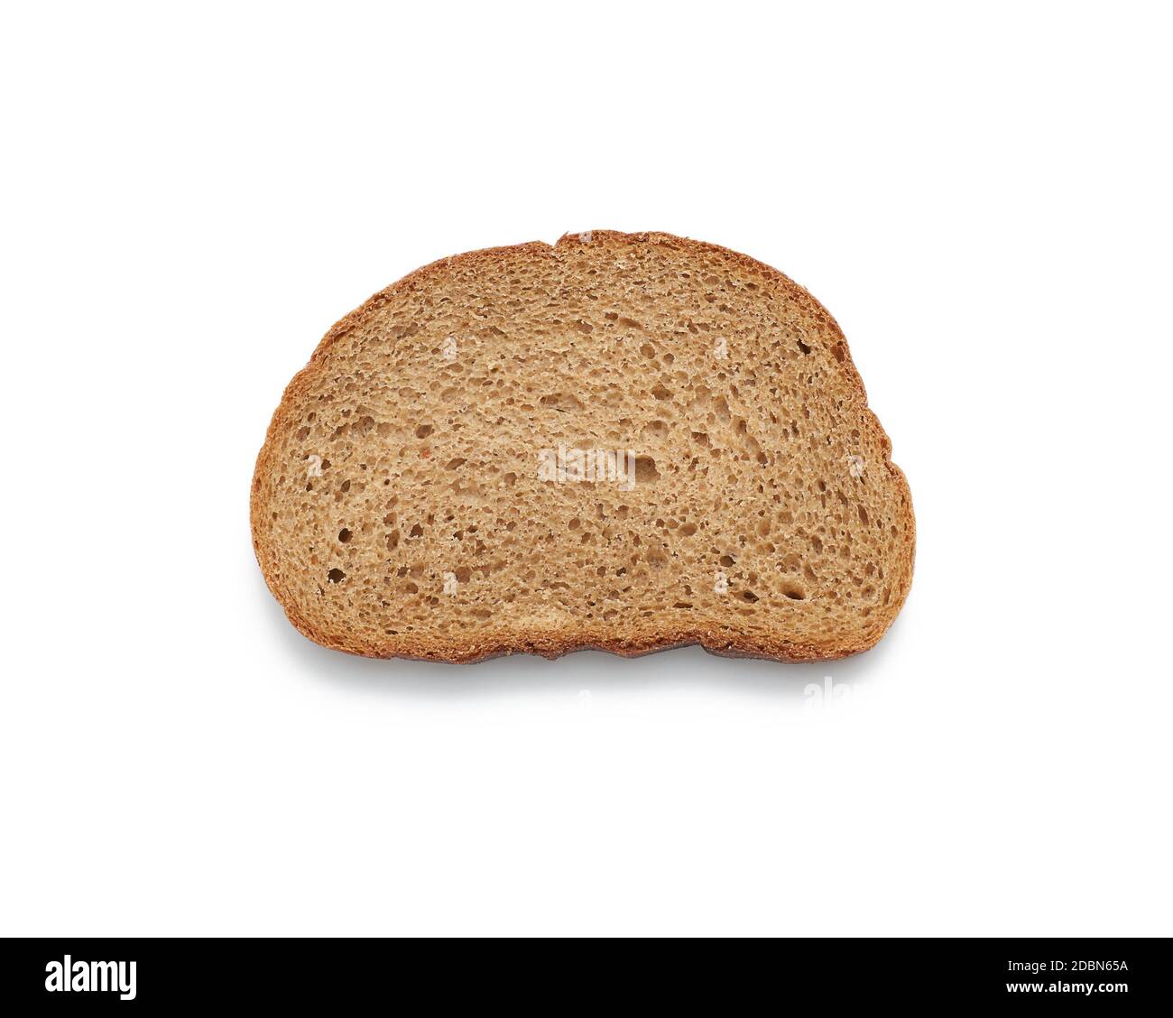 oval slice of rye bread bread isolated on white background, top view ...