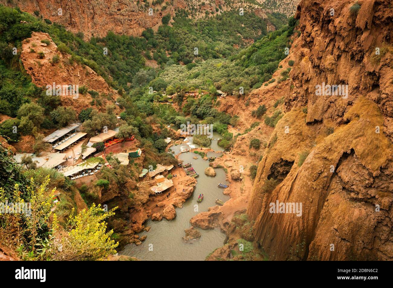 Ouzoud Waterfalls located in the Grand Atlas village of Tanaghmeilt, in ...