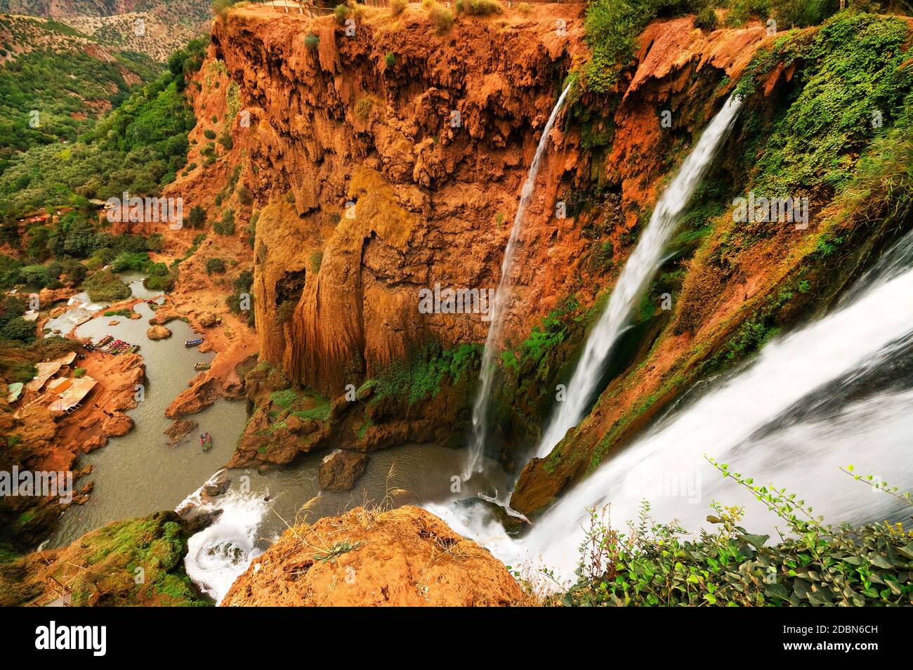 Ouzoud Waterfalls located in the Grand Atlas village of Tanaghmeilt, in ...