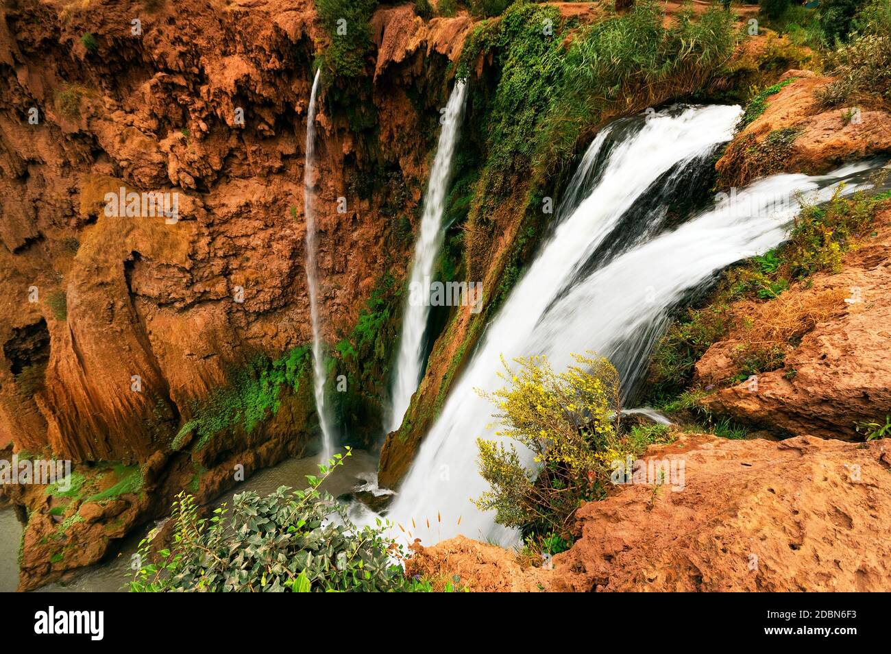 Ouzoud Waterfalls located in the Grand Atlas village of Tanaghmeilt, in ...