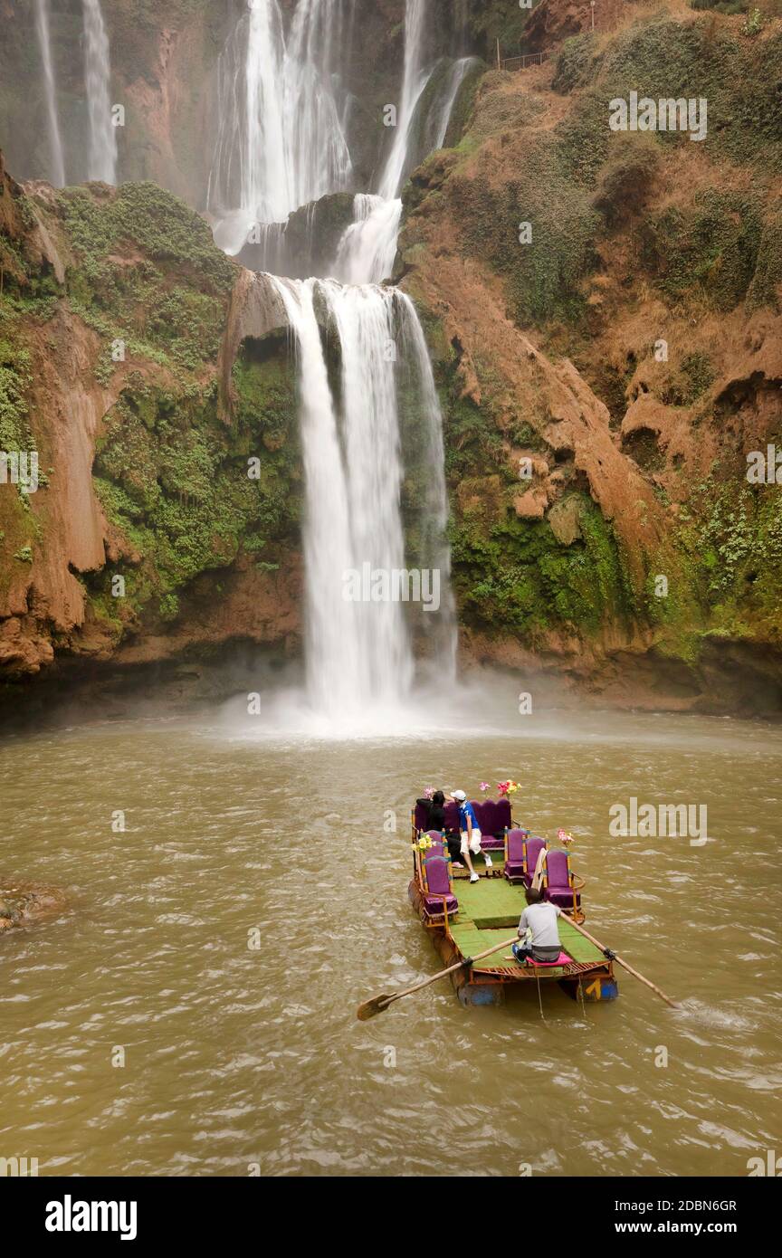 Ouzoud Waterfalls located in the Grand Atlas village of Tanaghmeilt, in ...