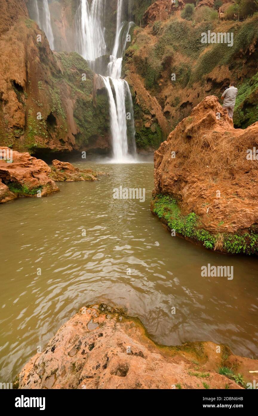 Ouzoud Waterfalls located in the Grand Atlas village of Tanaghmeilt, in ...