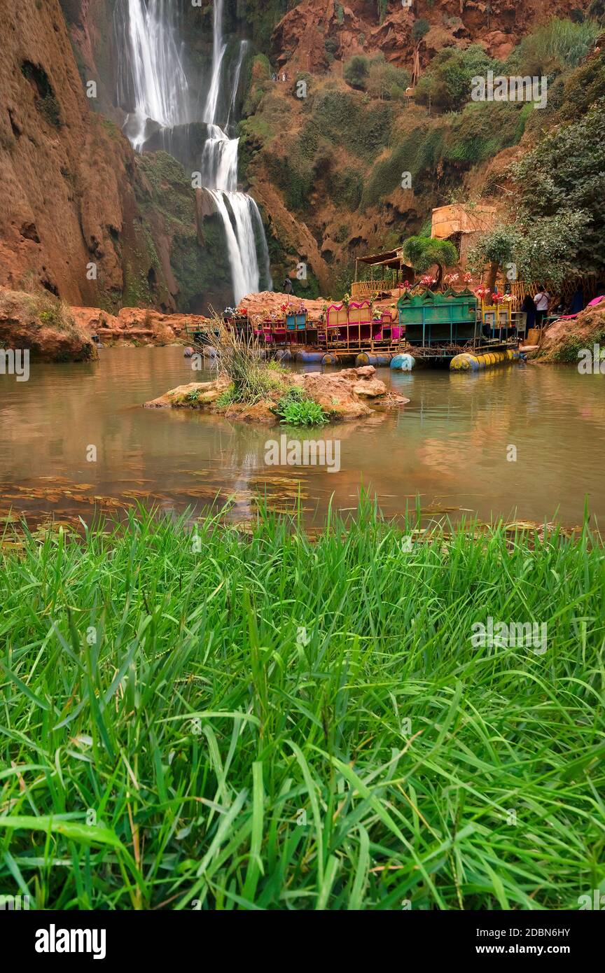 Ouzoud Waterfalls located in the Grand Atlas village of Tanaghmeilt, in ...