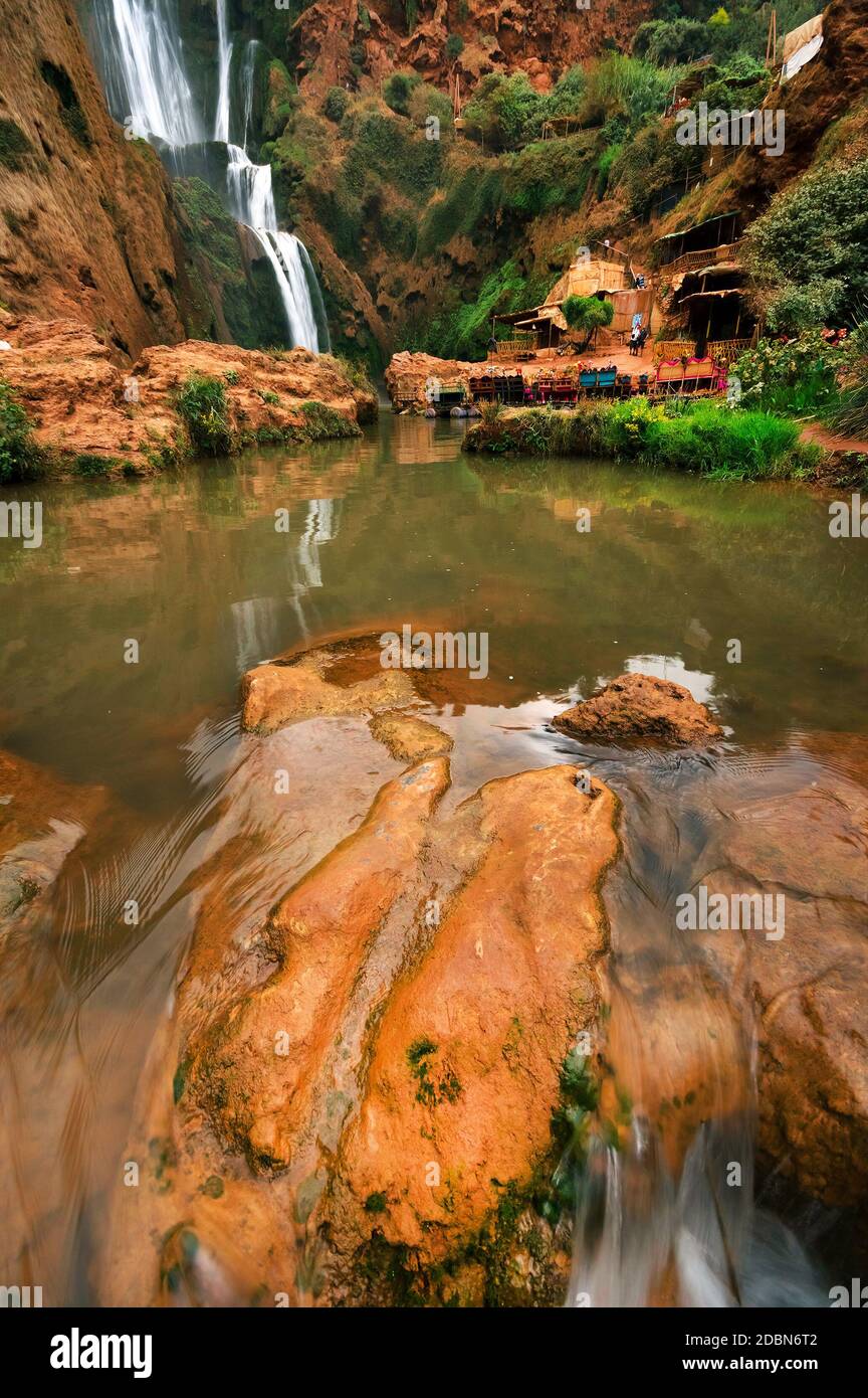 Ouzoud Waterfalls located in the Grand Atlas village of Tanaghmeilt, in ...