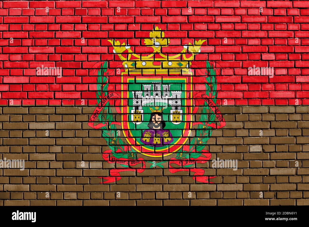 flag of Burgos painted on brick wall Stock Photo - Alamy