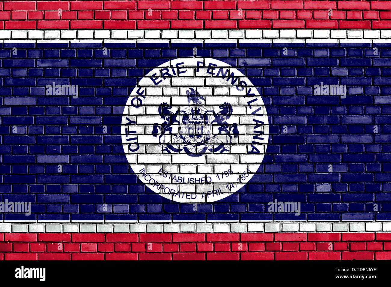 flag of Erie painted on brick wall Stock Photo - Alamy