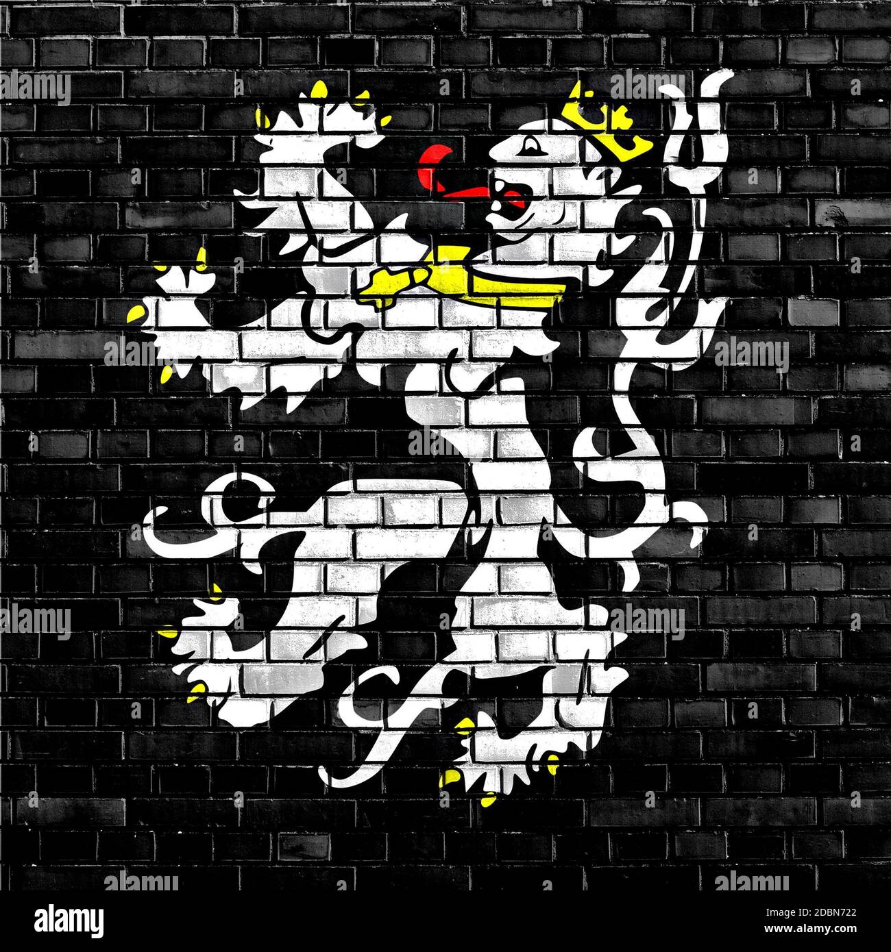 flag of Ghent painted on brick wall Stock Photo - Alamy