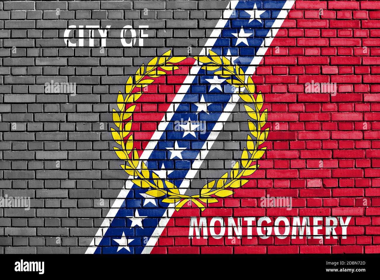 flag of Montgomery painted on brick wall Stock Photo - Alamy