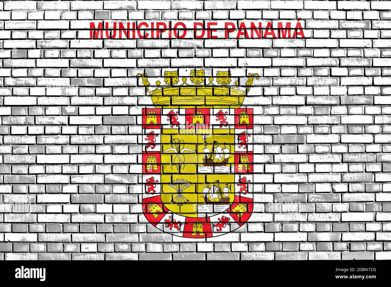 flag of Panama City painted on brick wall Stock Photo - Alamy