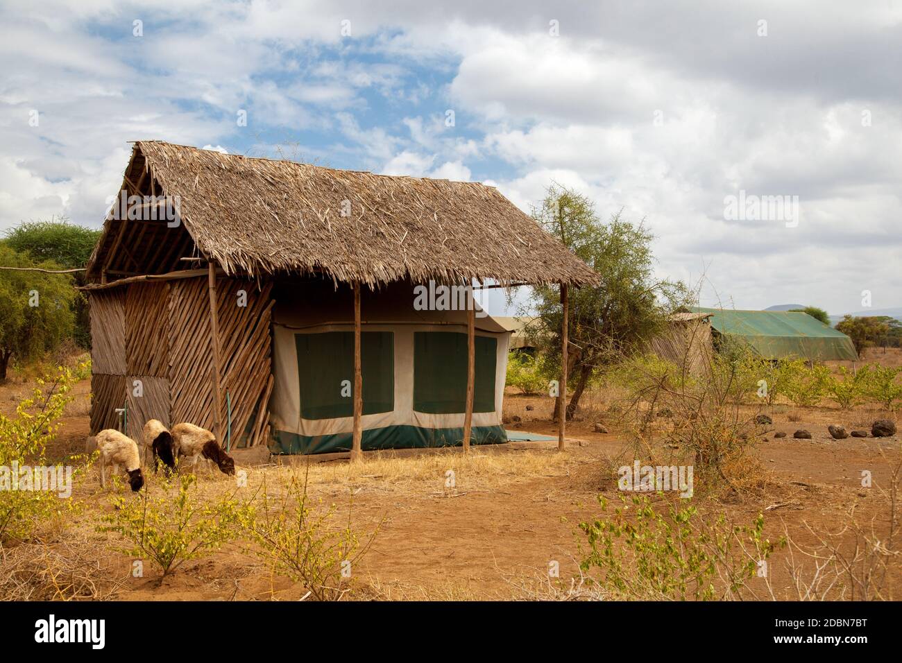 Buildings in the savannah of Kenya Stock Photo - Alamy