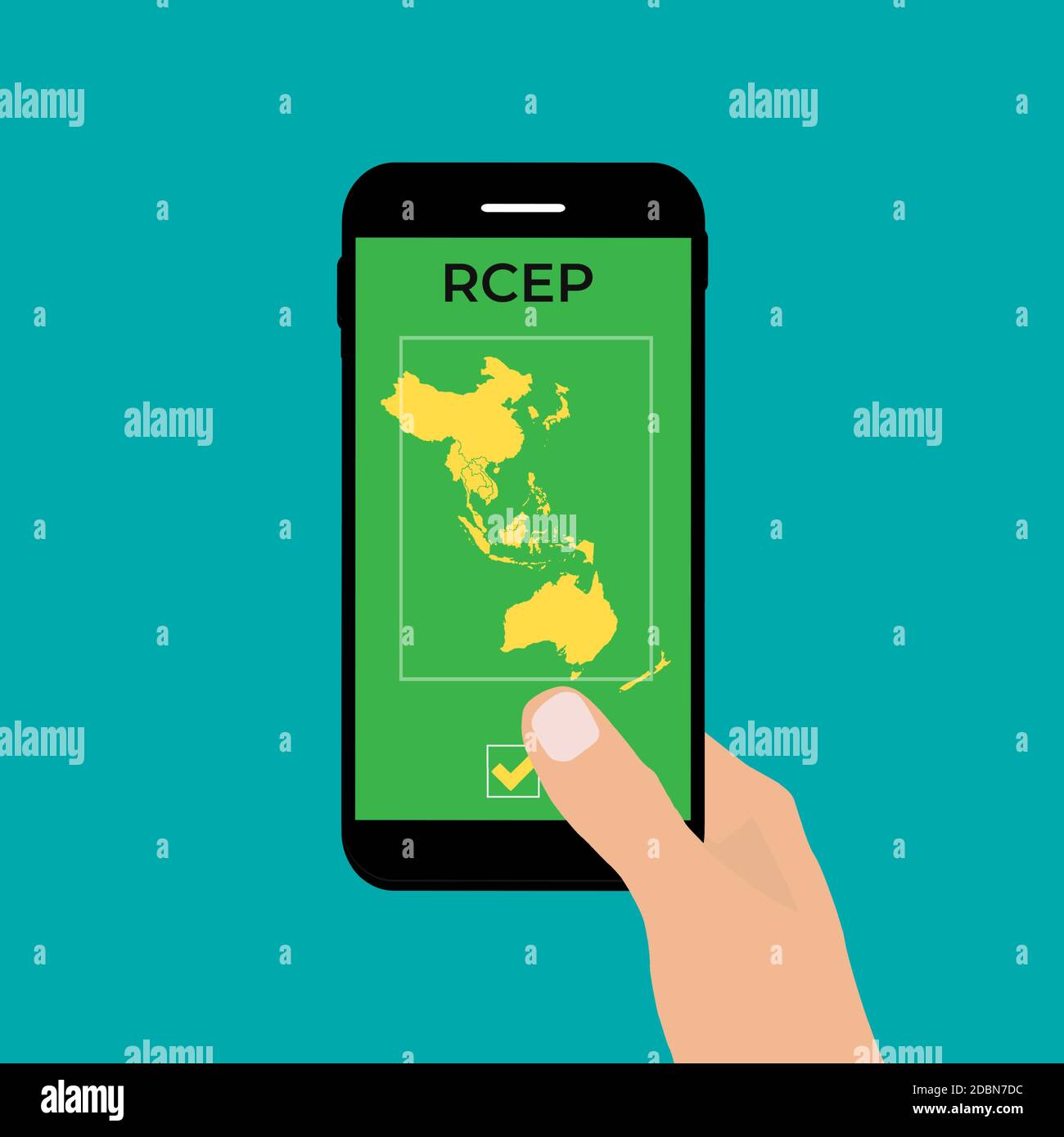 Concept phone with Modern Regional Comprehensive Economic Partnership ...