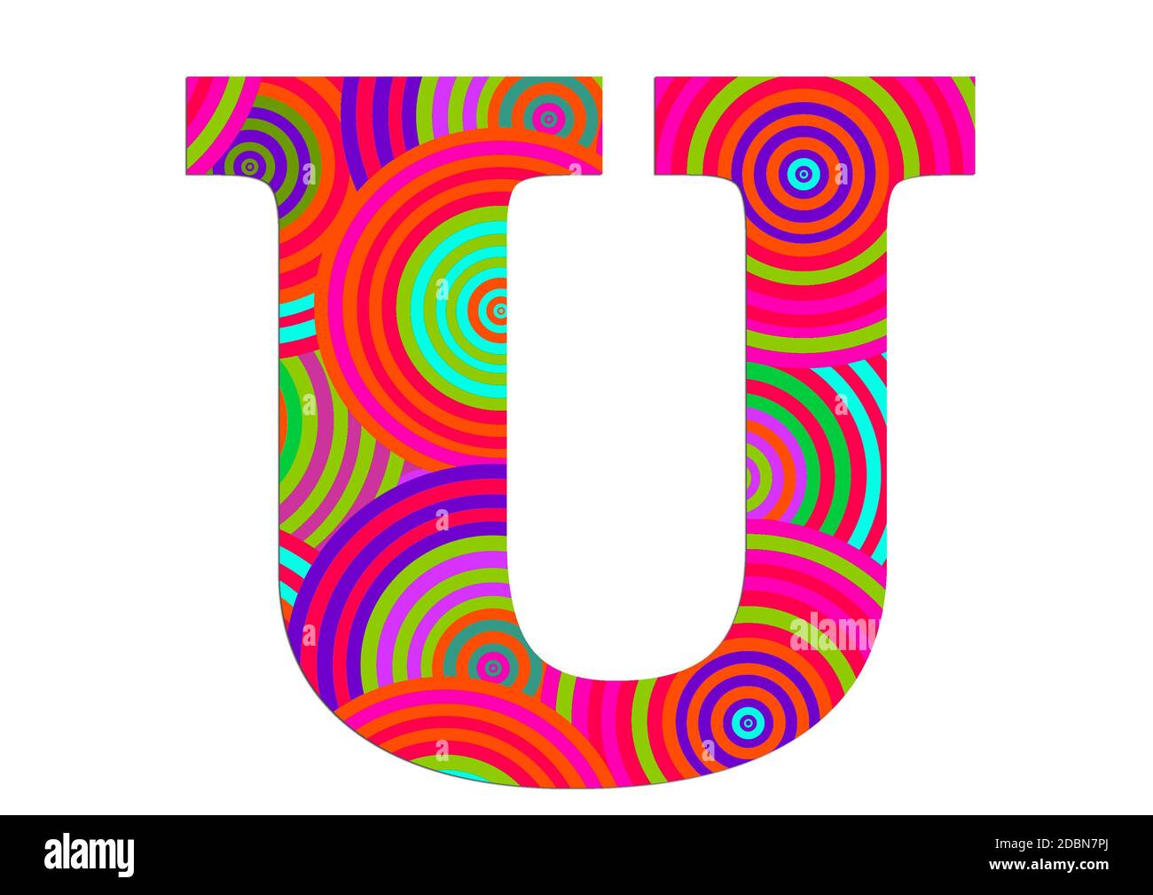 Alphabet made of fun colorful circle pattern for decoration Stock Photo ...