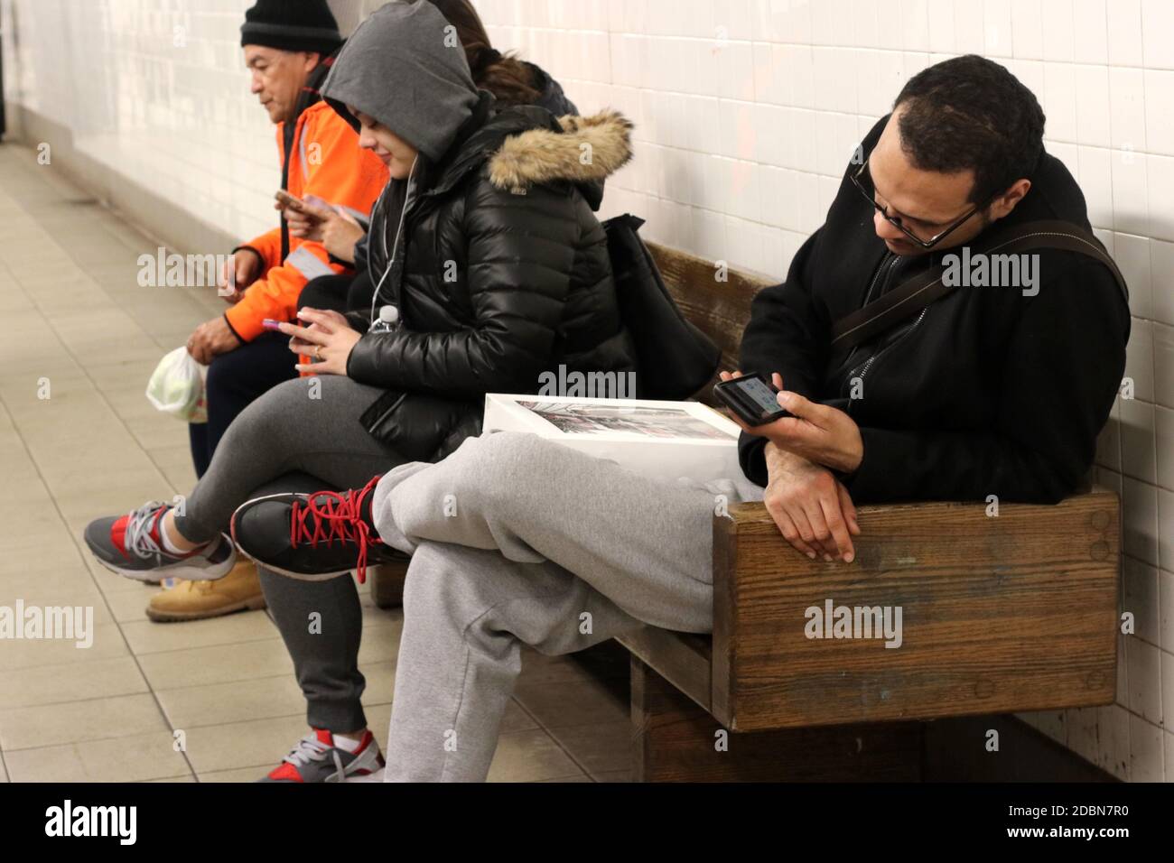 People Interacting With Technology, New York, USA Stock Photo - Alamy