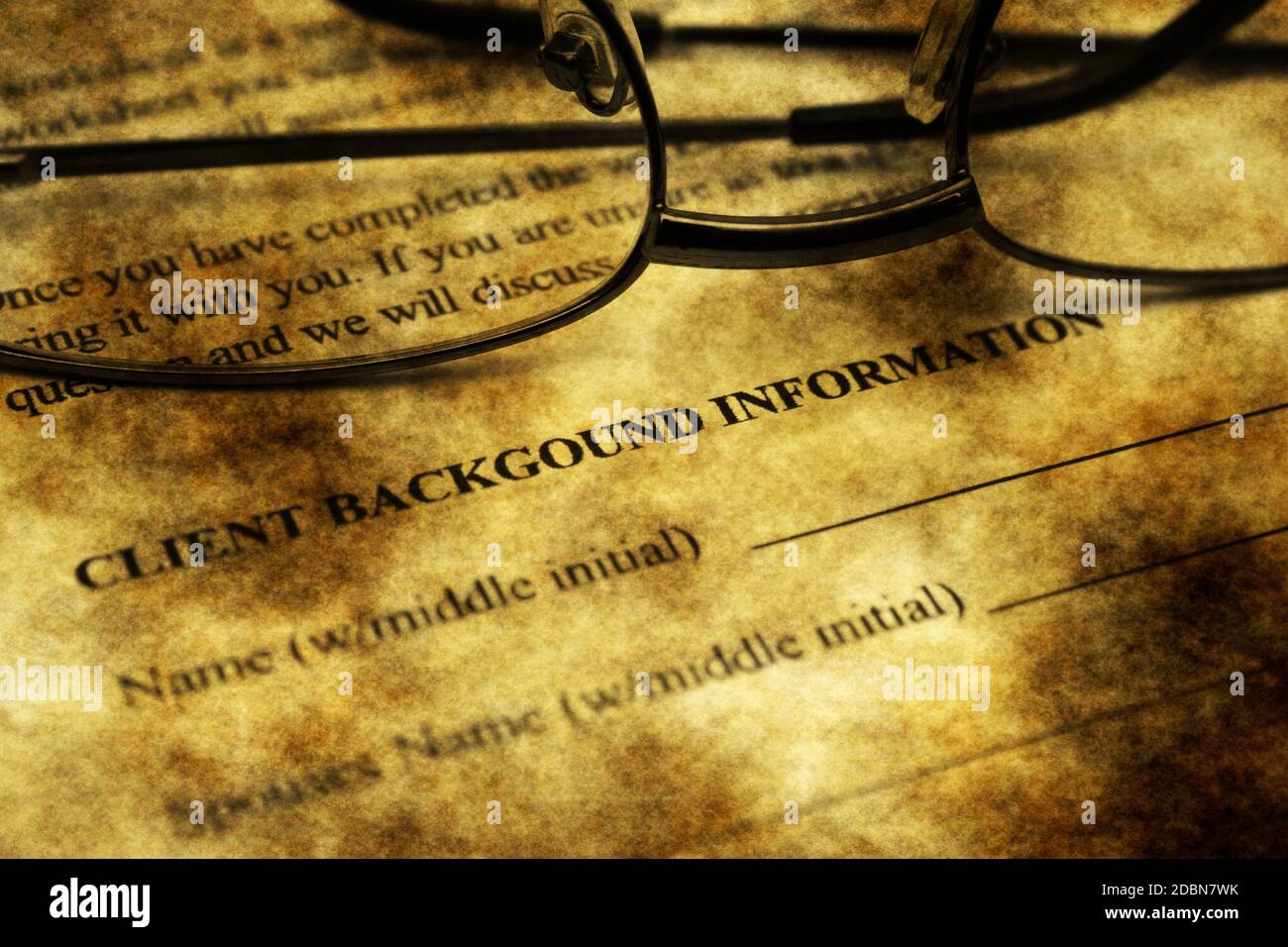 Client background information grunge concept Stock Photo - Alamy