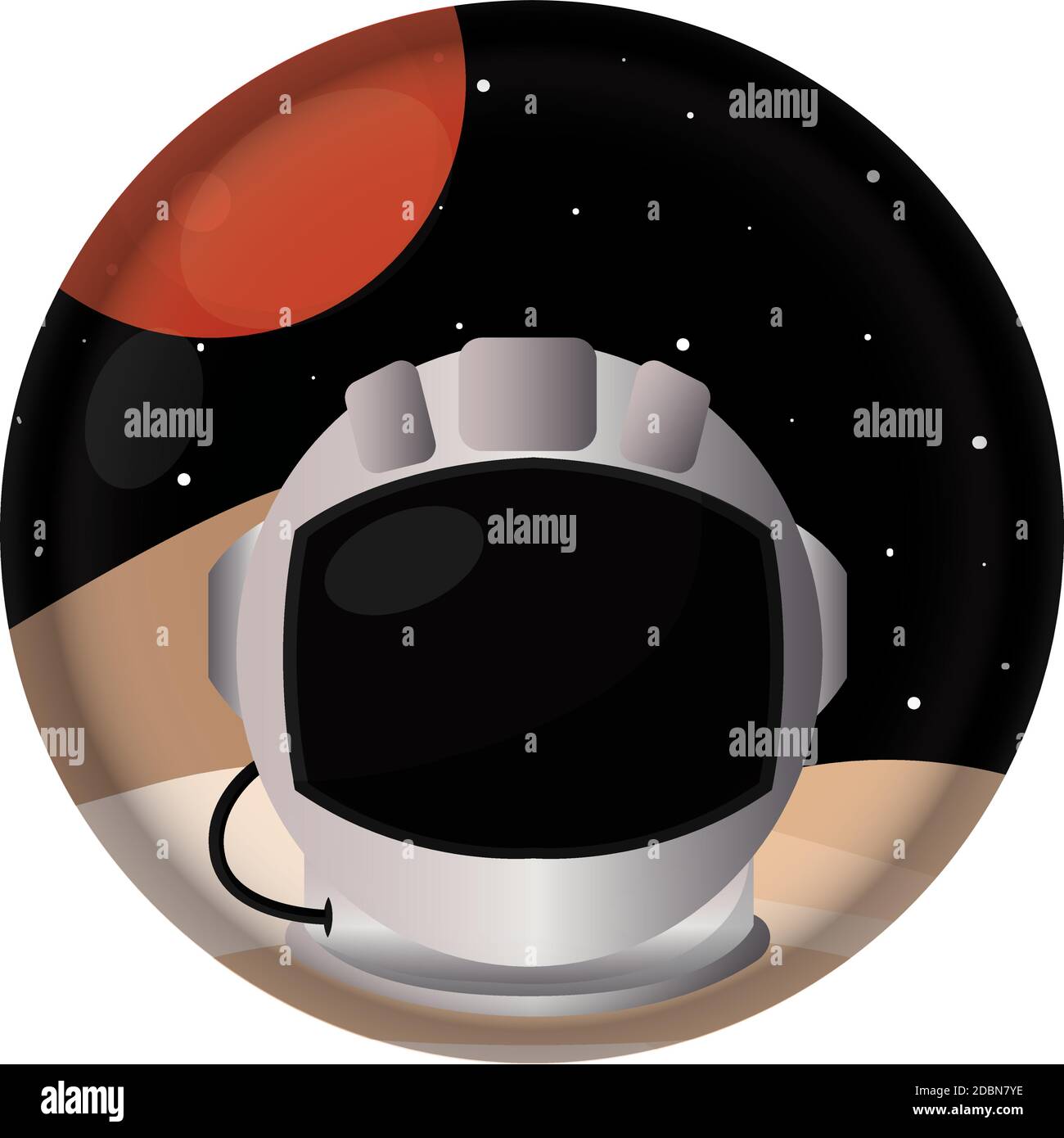 Isolated Astronaut helmet in Moon logo icon - Vector Stock Vector Image ...