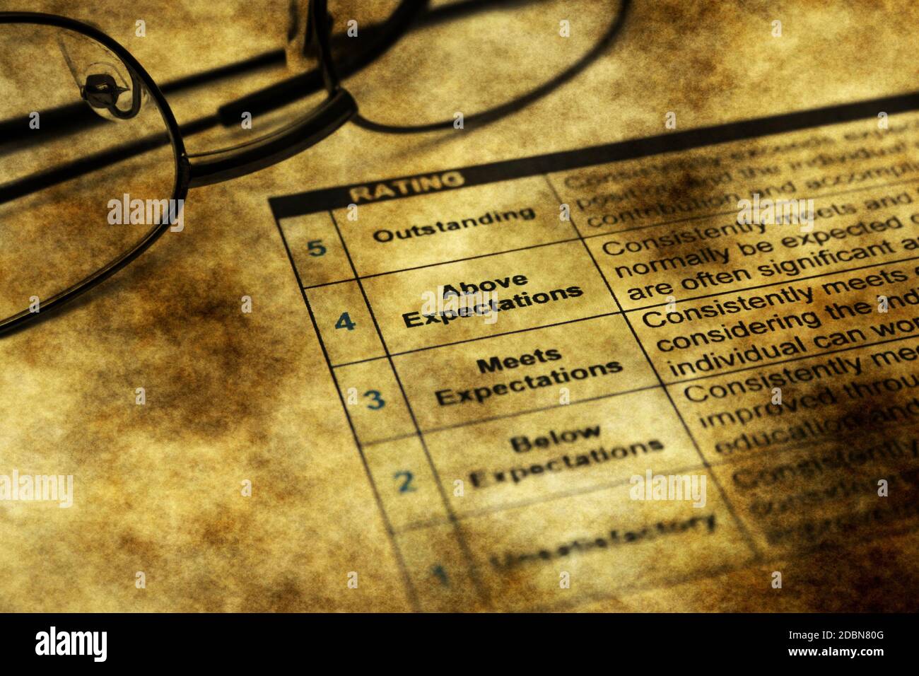 Performance Evaluation Form Grunge Concept Stock Photo Alamy