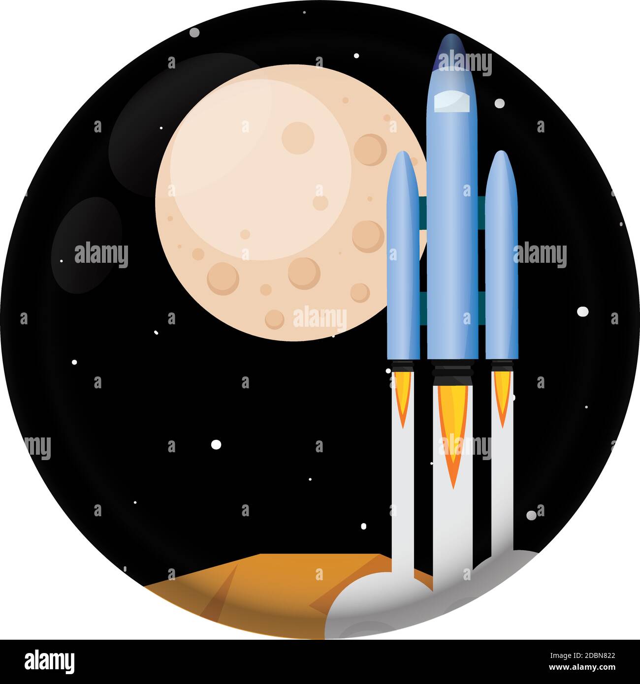 Isolated Space rocket take off logo icon - Vector Stock Vector Image ...