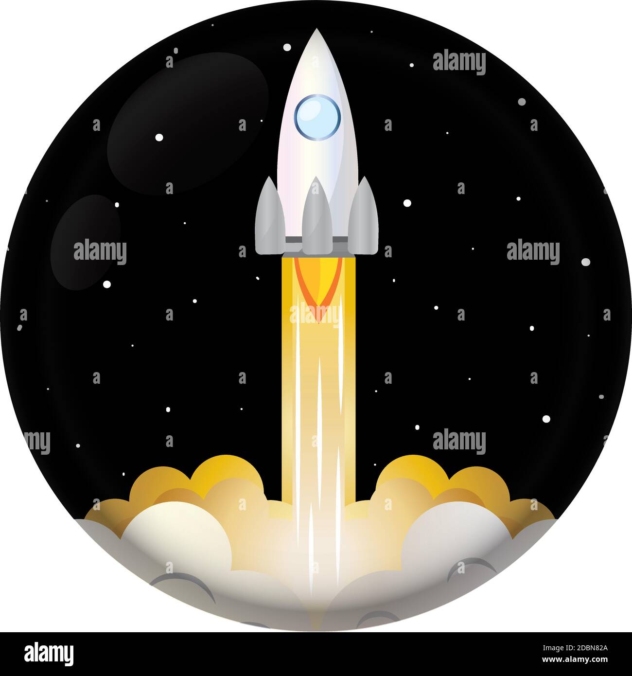 Isolated Space rocket fly silver logo icon - Vector Stock Vector Image ...