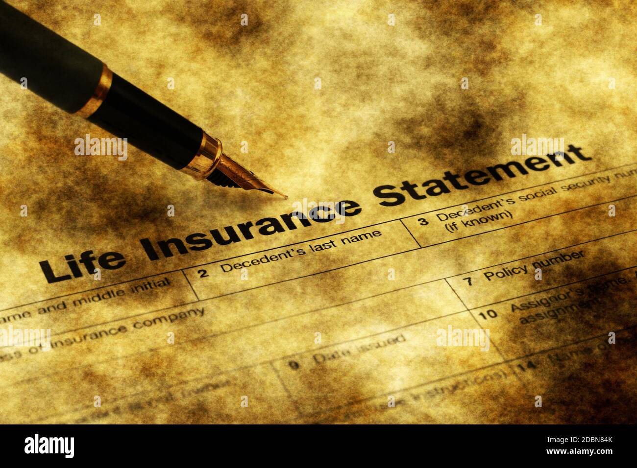 Life insurance form grunge concept Stock Photo - Alamy