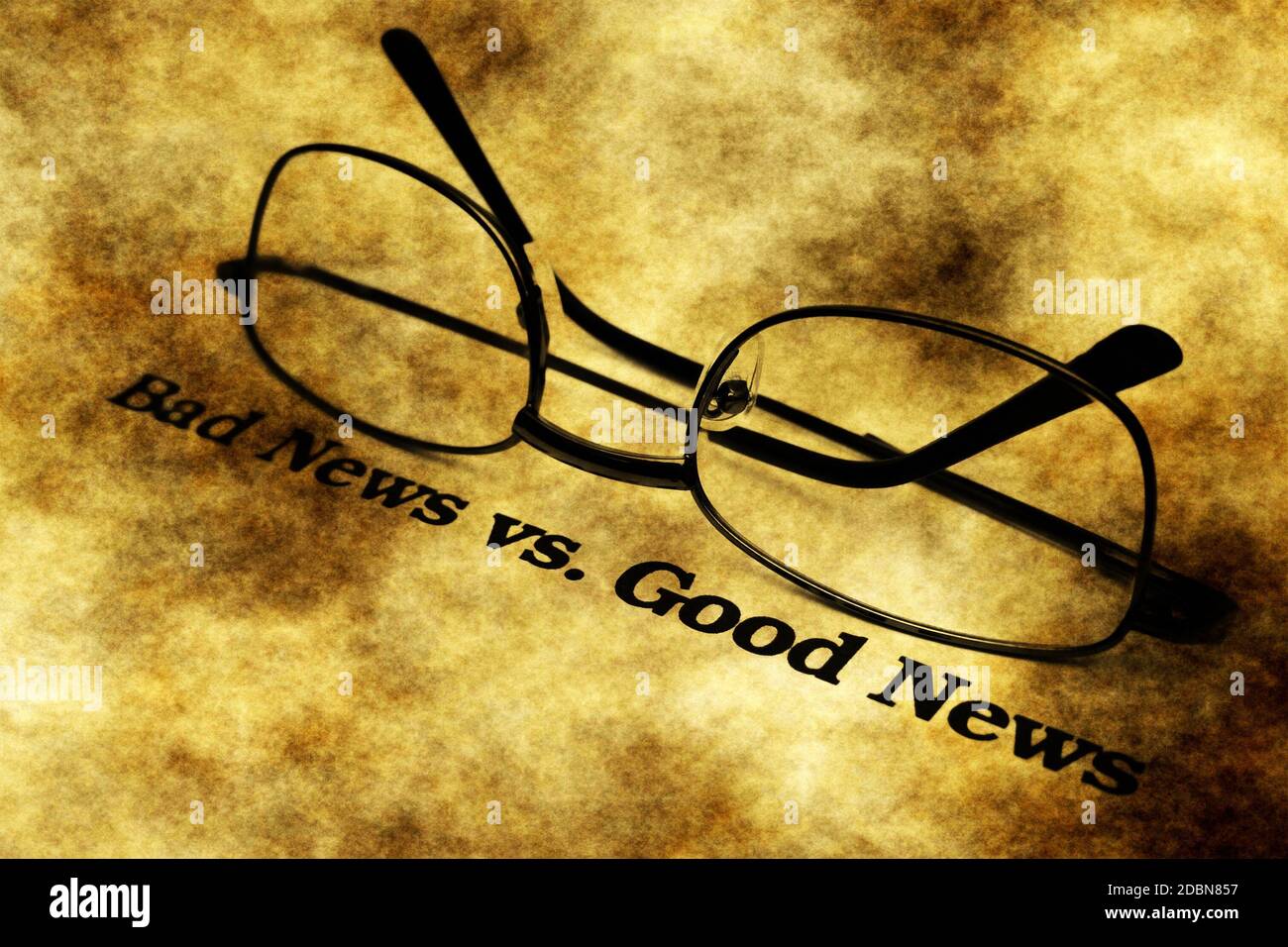 Bad news versus good news Stock Photo - Alamy