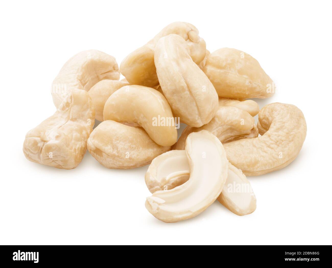 cashew nut isolated on white background, clipping path, full depth of ...