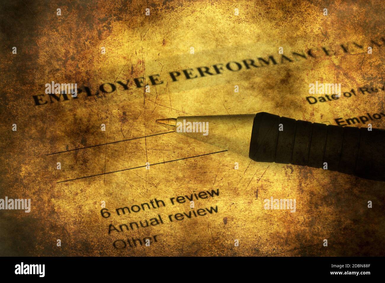 Employee performance evaluation grunge concept Stock Photo - Alamy