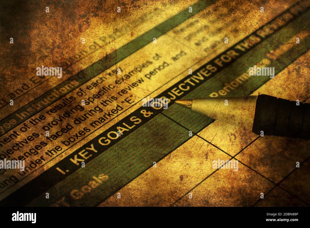 Goals and objectives grunge concept Stock Photo - Alamy