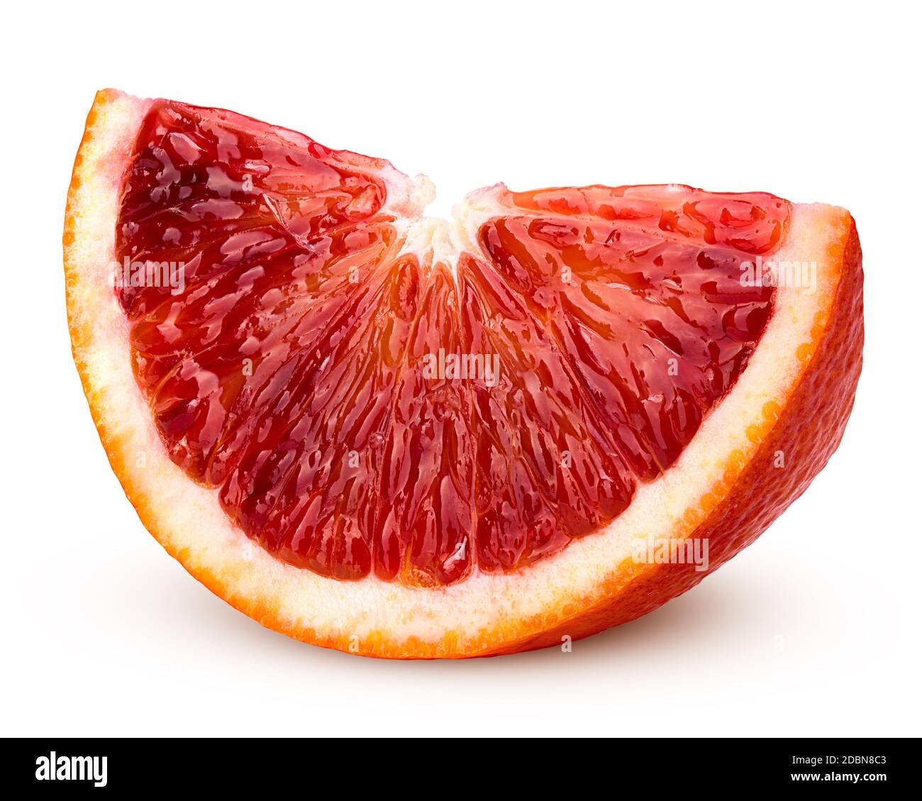 red blood orange slice, isolated on white background, clipping path ...