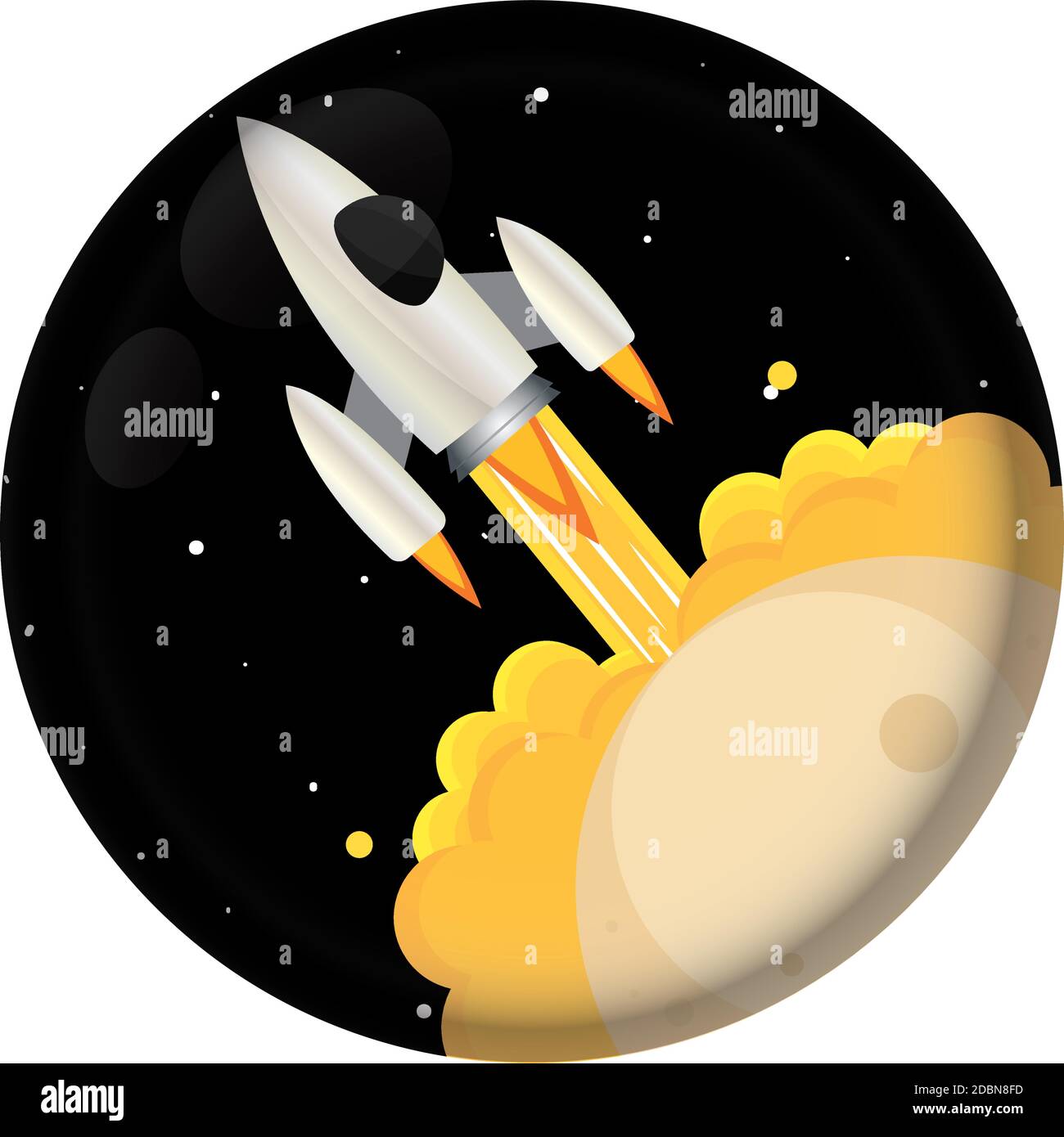 Isolated Space rocket take off silver logo icon - Vector Stock Vector ...
