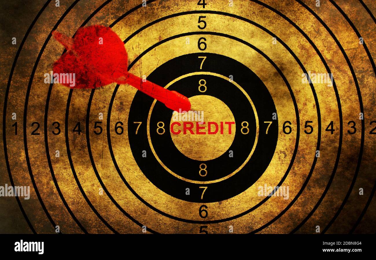 Credit target grunge concept Stock Photo - Alamy