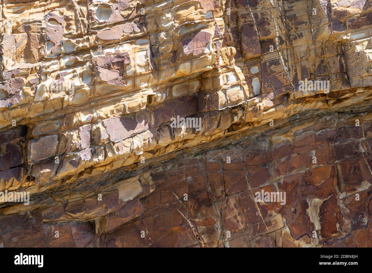 Geological rock layers.Close-up abstract shot of the rock face Stock ...