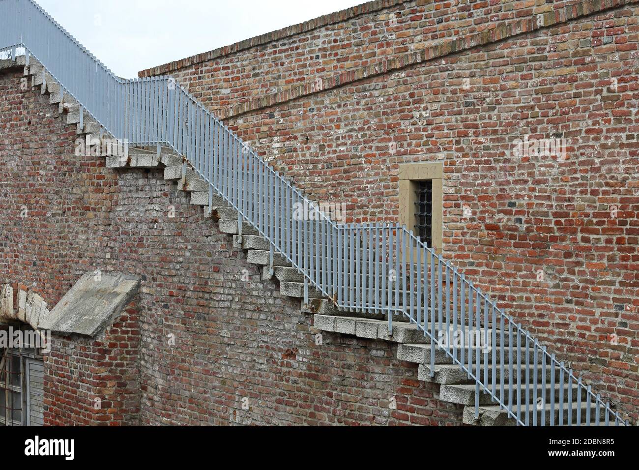 Long External Staircase at Side of Brick Building Stock Photo - Alamy
