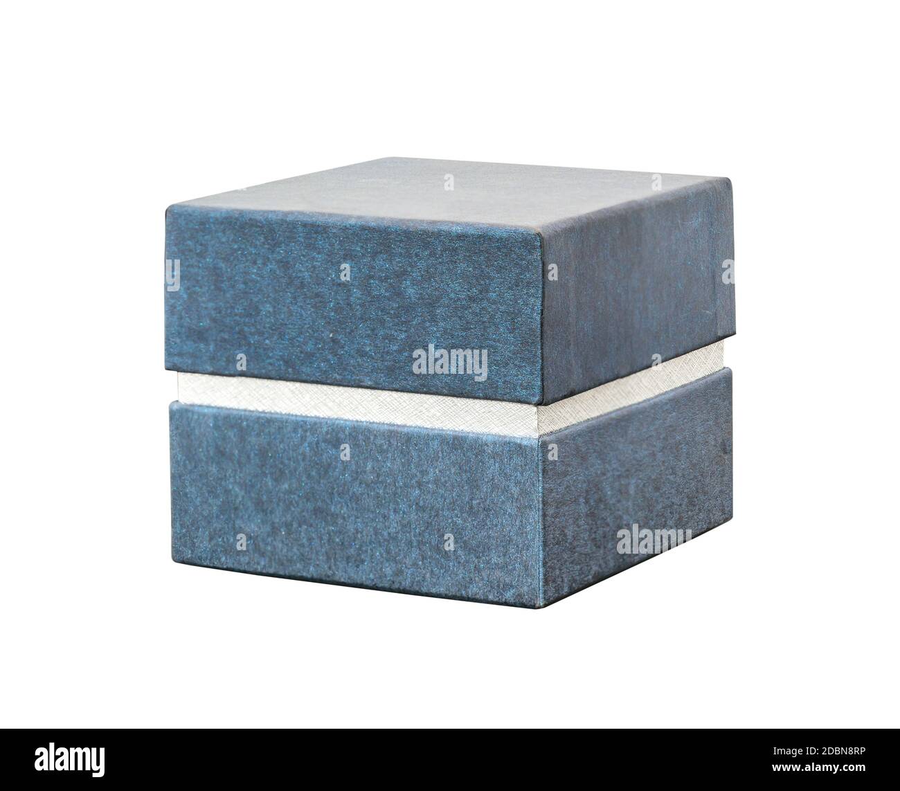 Blue gift box without ribbon isolate on white background Stock Photo ...