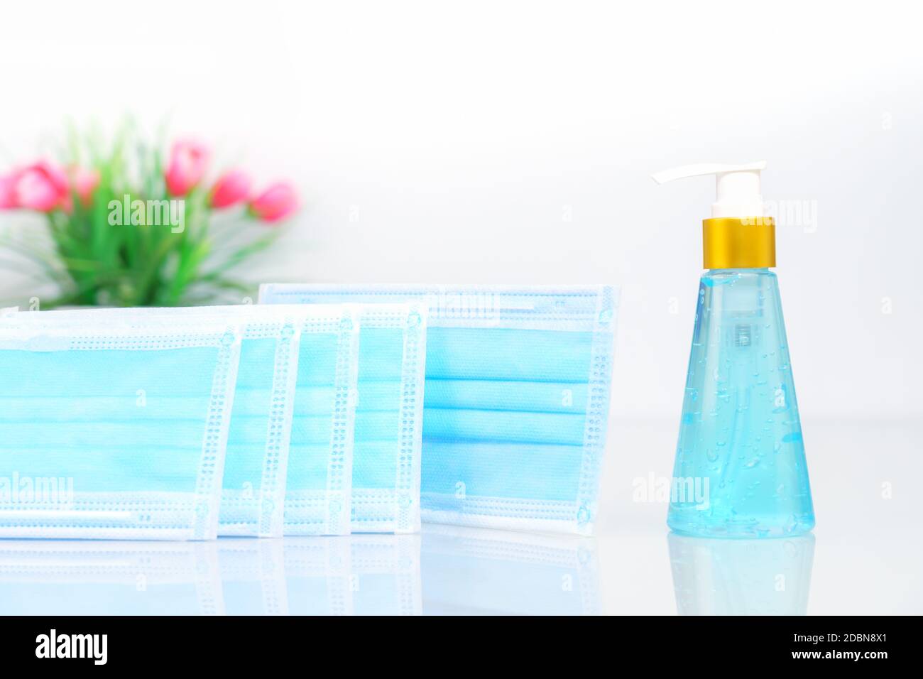 Surgical mask ,Medical face masks and Alcohol gel bottle sanitizer hand ...