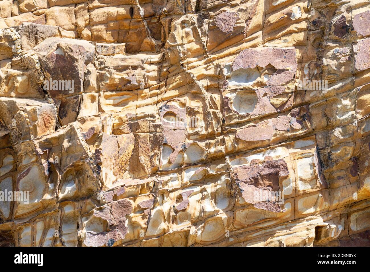 Geological rock layers.Close-up abstract shot of the rock face Stock ...