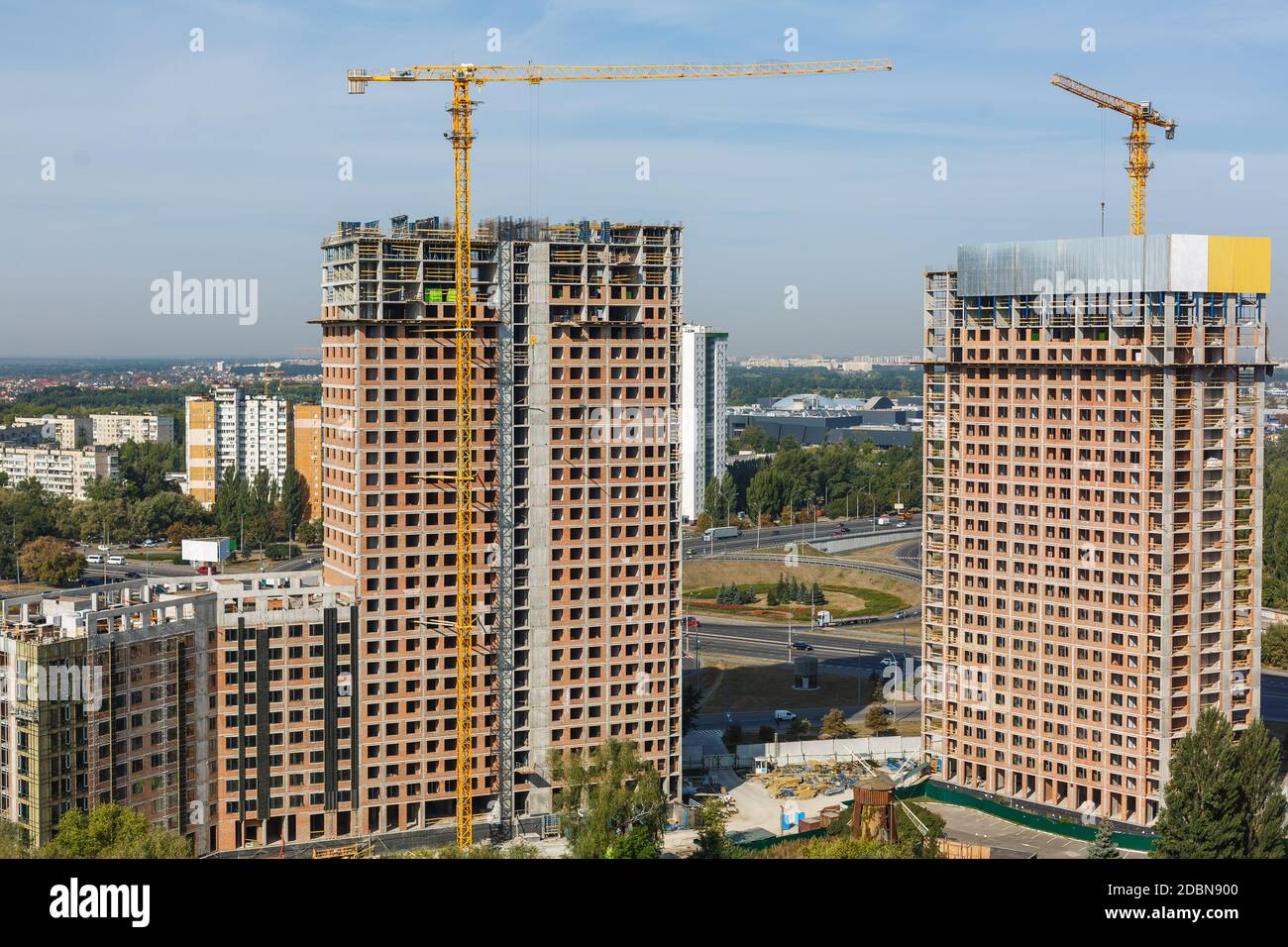 Big construction site A big construction site with cranes Stock Photo ...