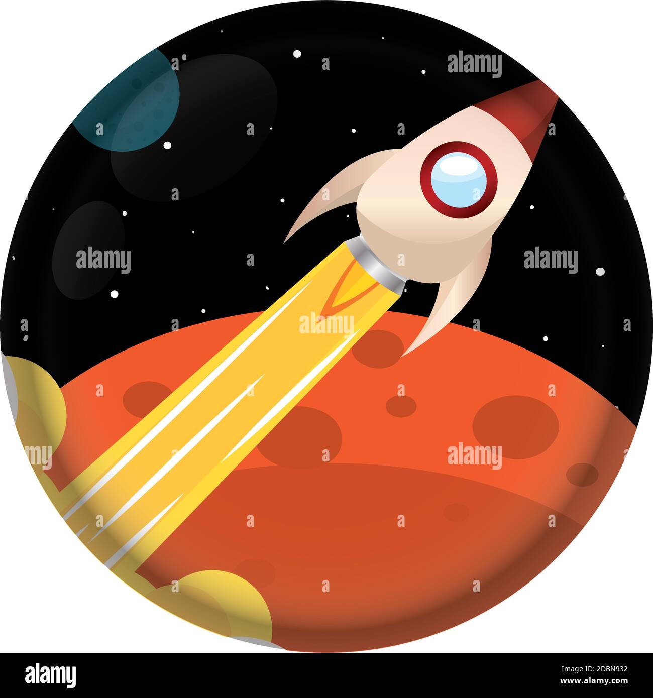 Isolated Space rocket take off red logo icon - Vector Stock Vector ...
